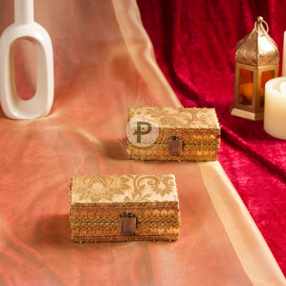 Gold Brocade Double Ginni Box – Pataaree Studios Pvt Ltd