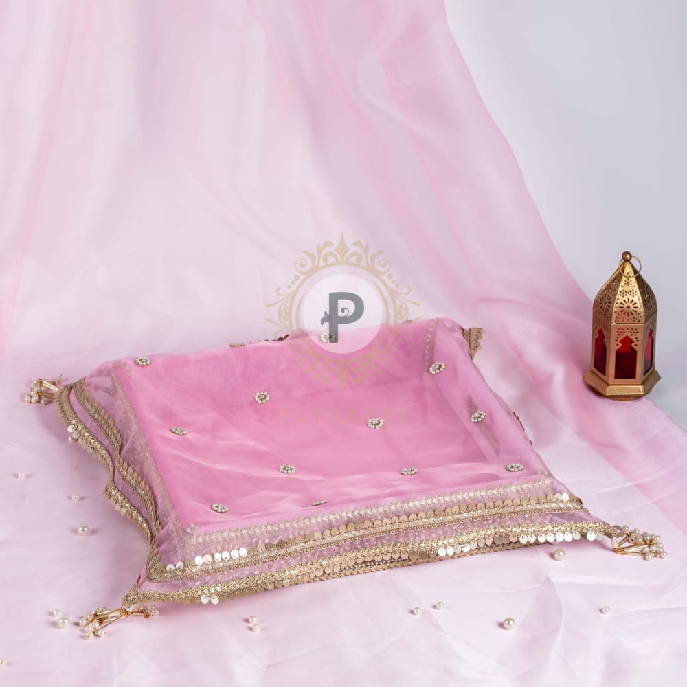 All-in-One Shagun Solution: Shop the Zehra Pastel Pink Shagun Tray with ...