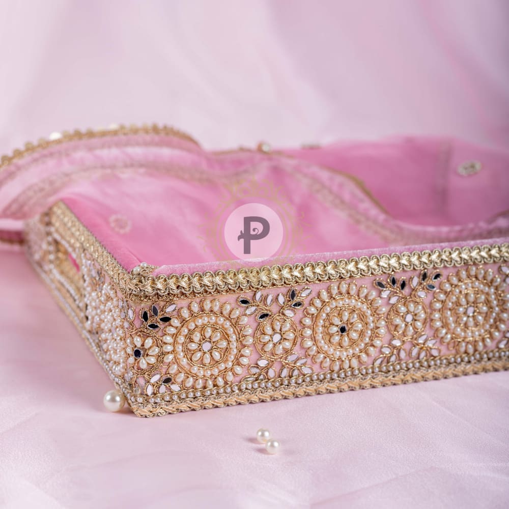 All-in-One Shagun Solution: Shop the Zehra Pastel Pink Shagun Tray with ...